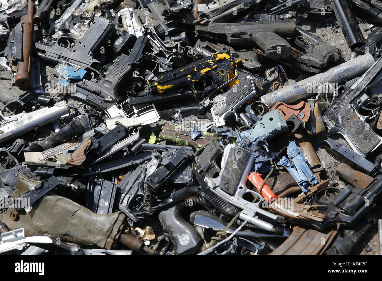 Thousands of confiscated guns are prepared for destruction by the ...
