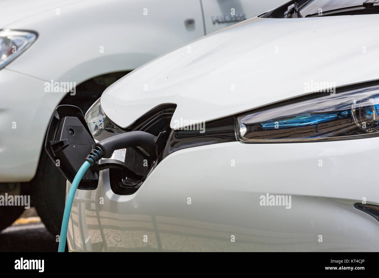 Cable hanging down from gas tank location on electrical vehicle ...