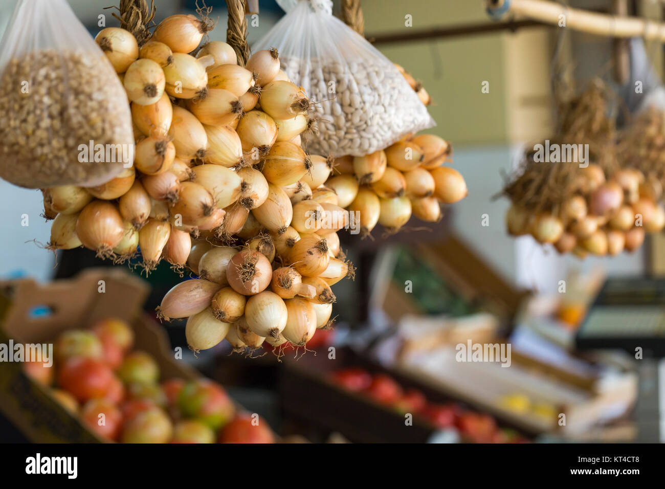 Many onions in the veranda Stock Photo - Alamy