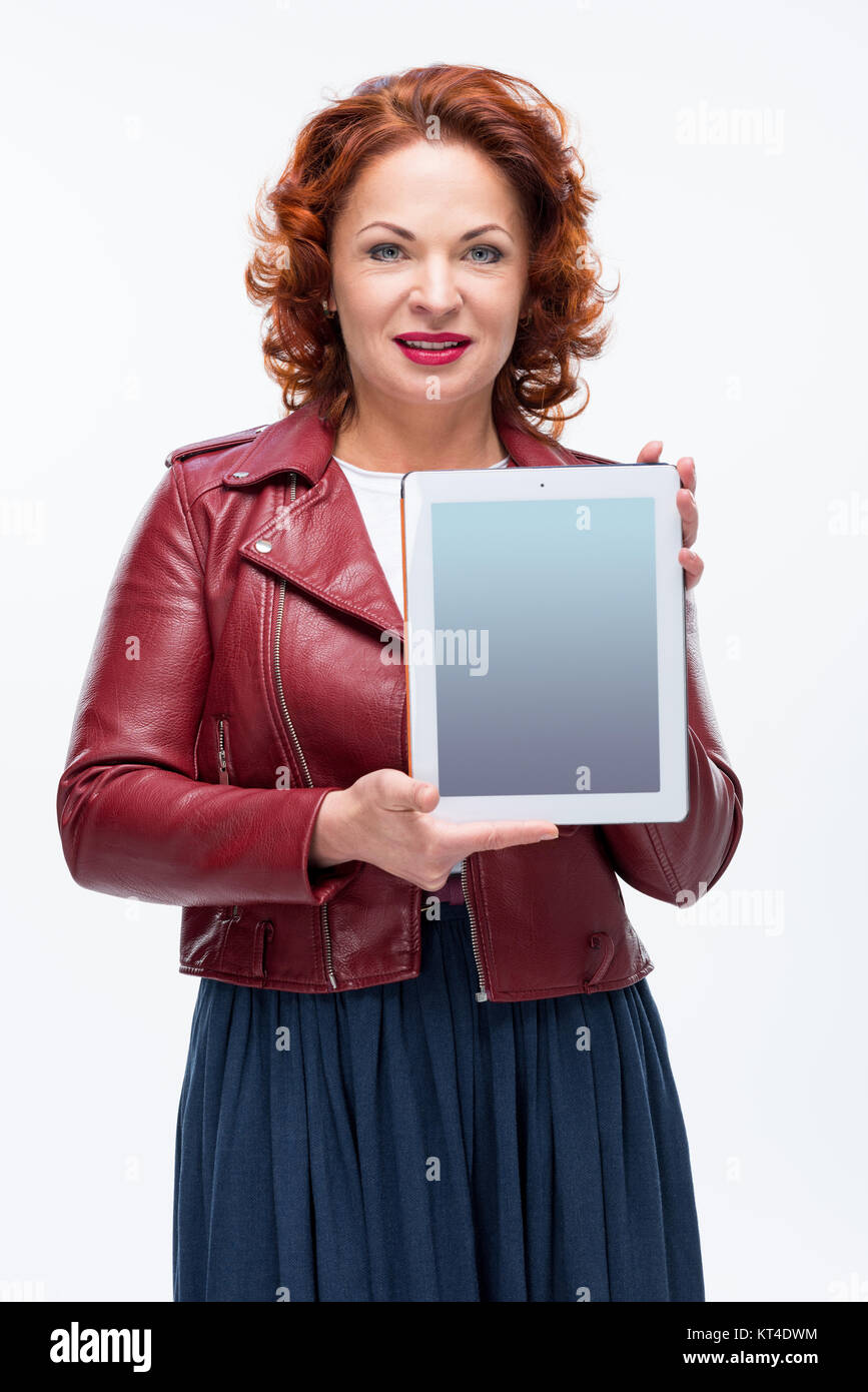 Woman with digital tablet Stock Photo - Alamy