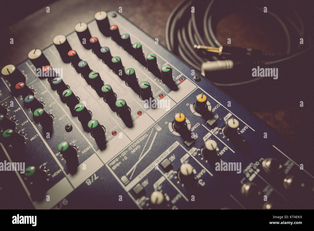 Mixer desk detail Stock Photo - Alamy