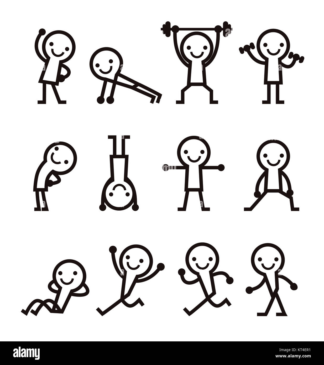 Exercising People Clipart Figures