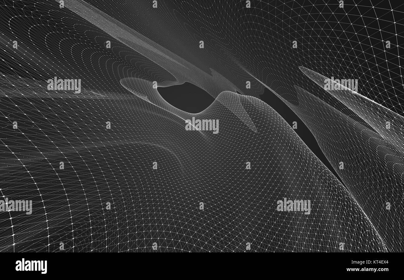 Abstract polygonal space low poly dark background, 3d rendering Stock ...
