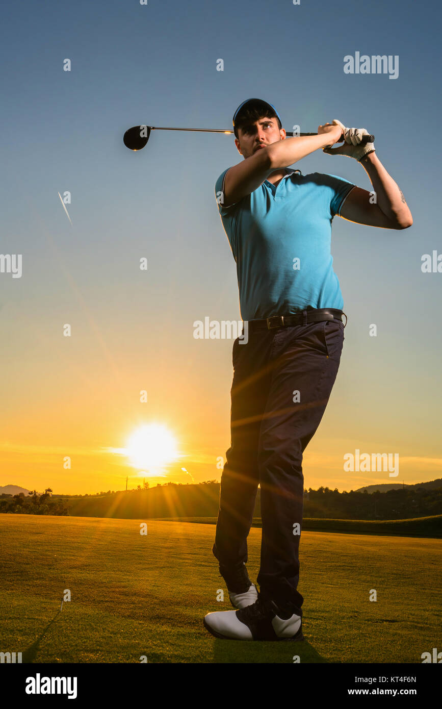 Man Playing Golf Stock Photo - Alamy