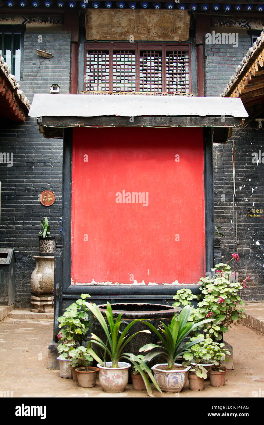 Empty red sign black bricks Stock Photo - Alamy