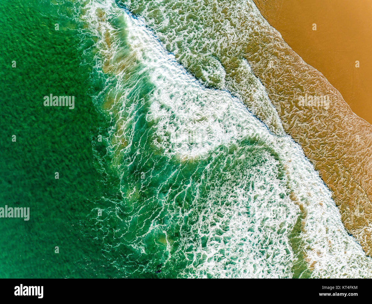 Aerial View Amazing Seascape with Small Waves on Sandy Beach Stock ...
