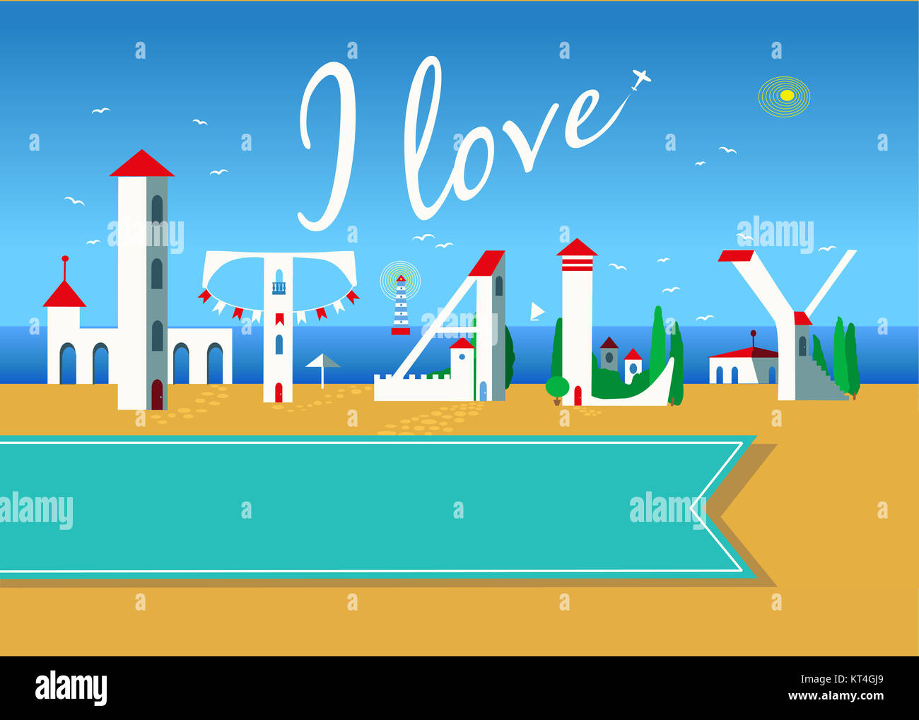 I love Italy. Travel card Stock Photo - Alamy