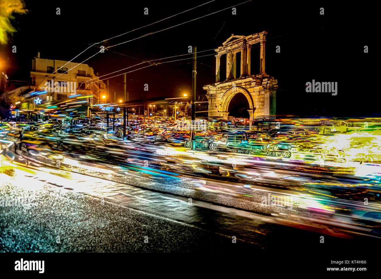 Hadrian gate at night Stock Photo - Alamy