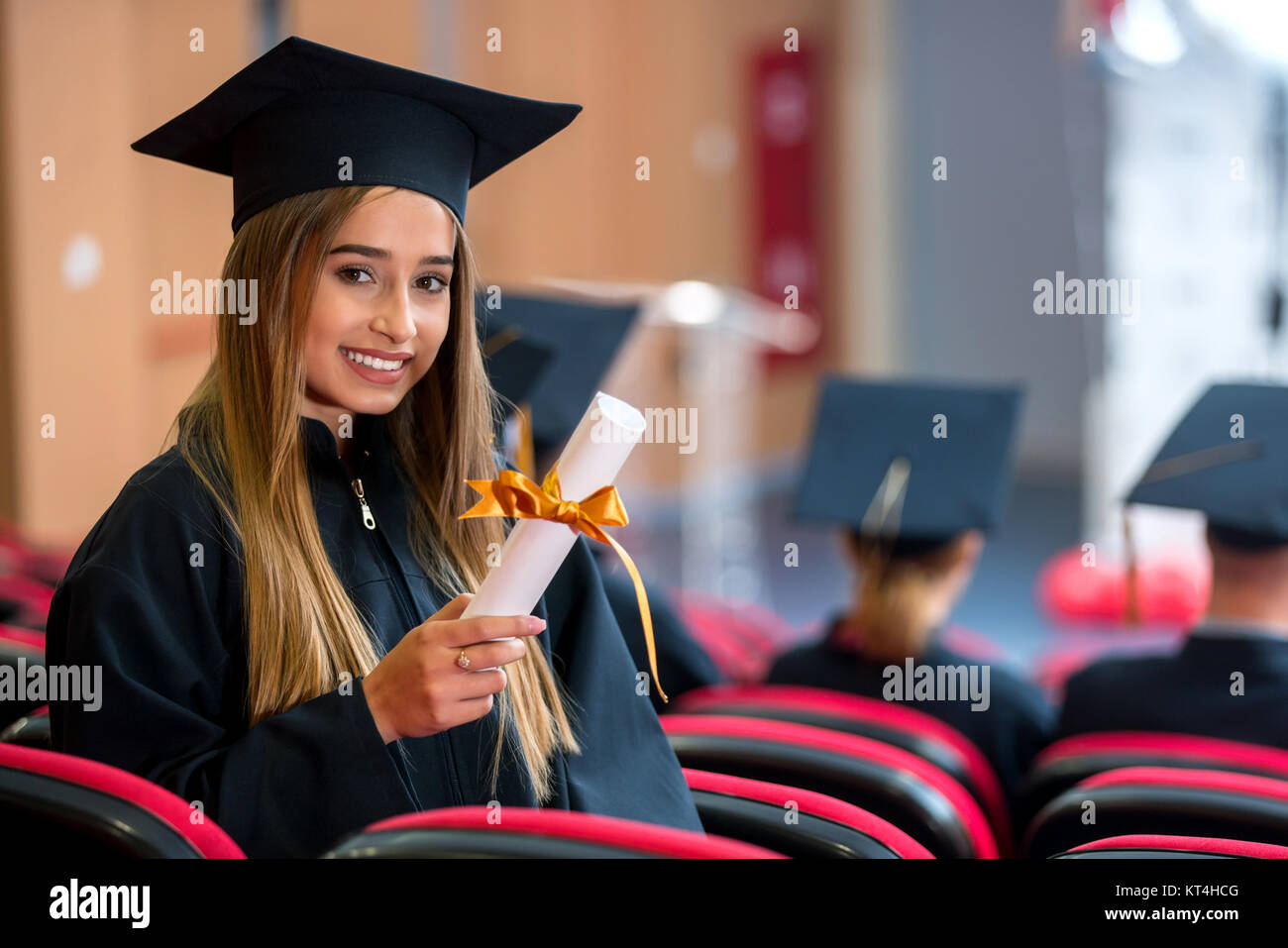 education, graduation, technology and people concept - group of happy ...