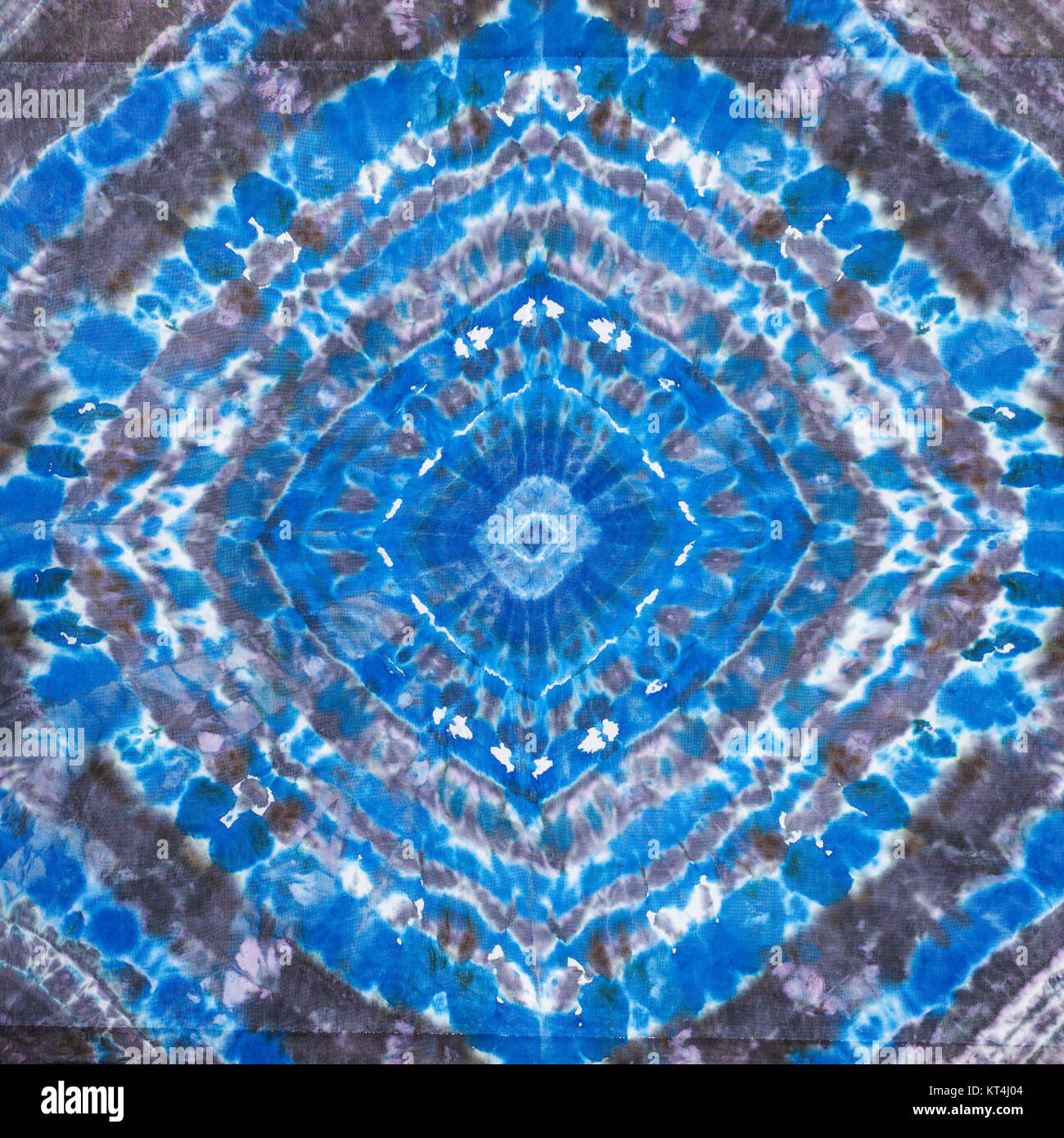 blue and black abstract geometric pattern on batik Stock Photo - Alamy