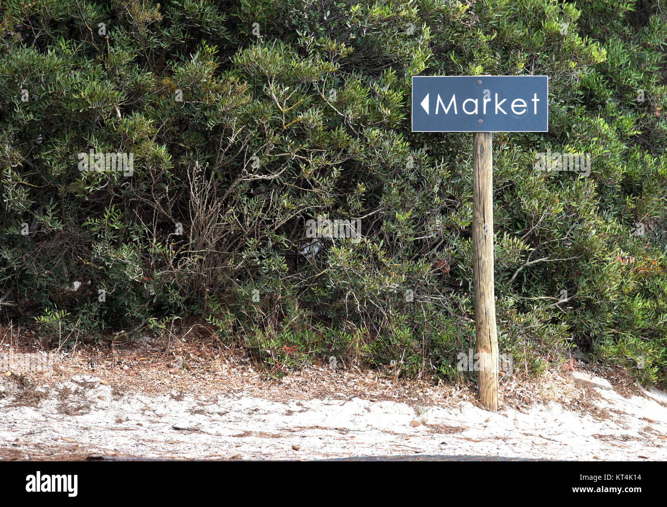 sales or market directions on a wooden signpost Stock Photo - Alamy