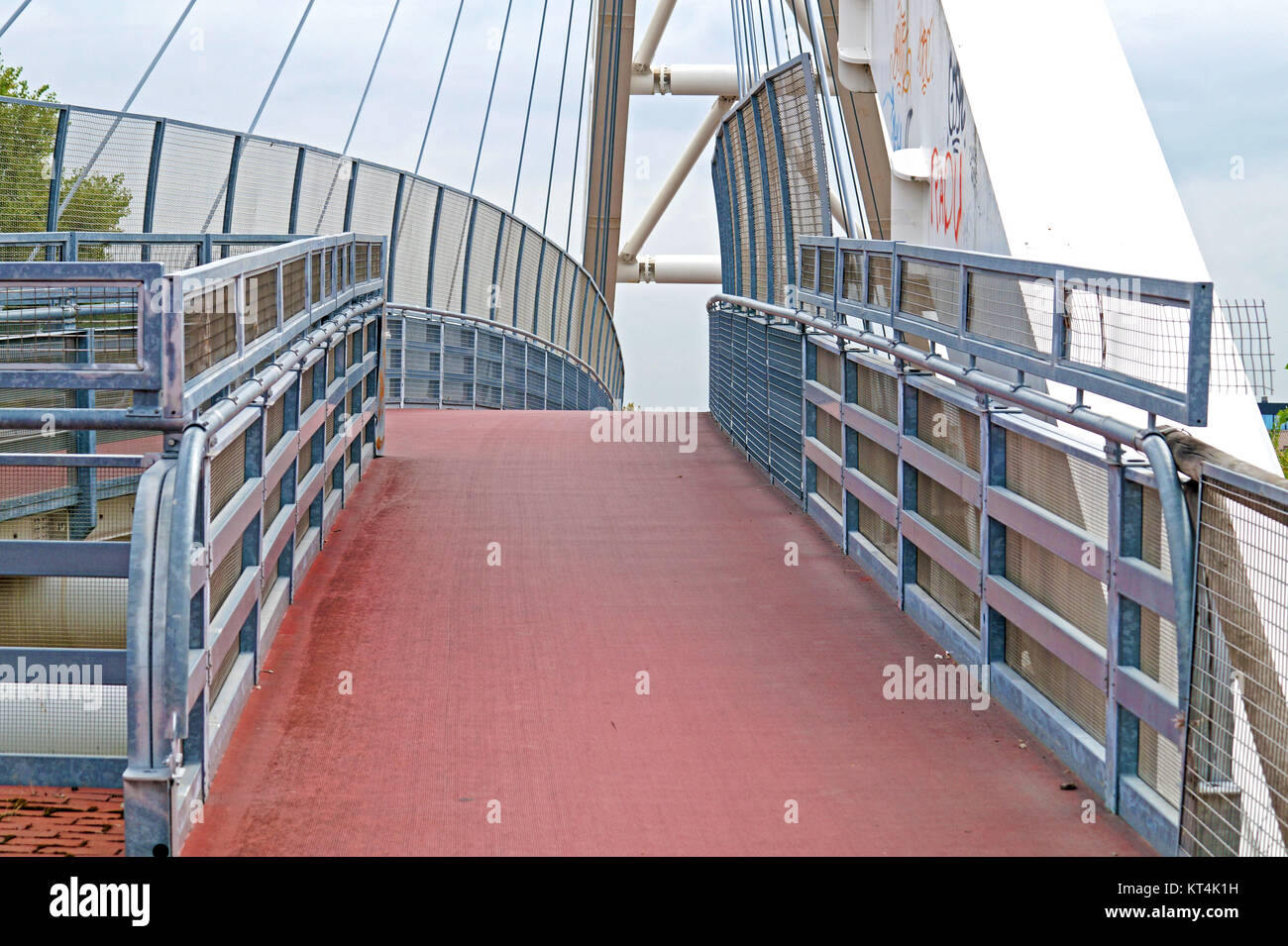 pedestrian transition over the highway in the modern bridge Stock Photo ...