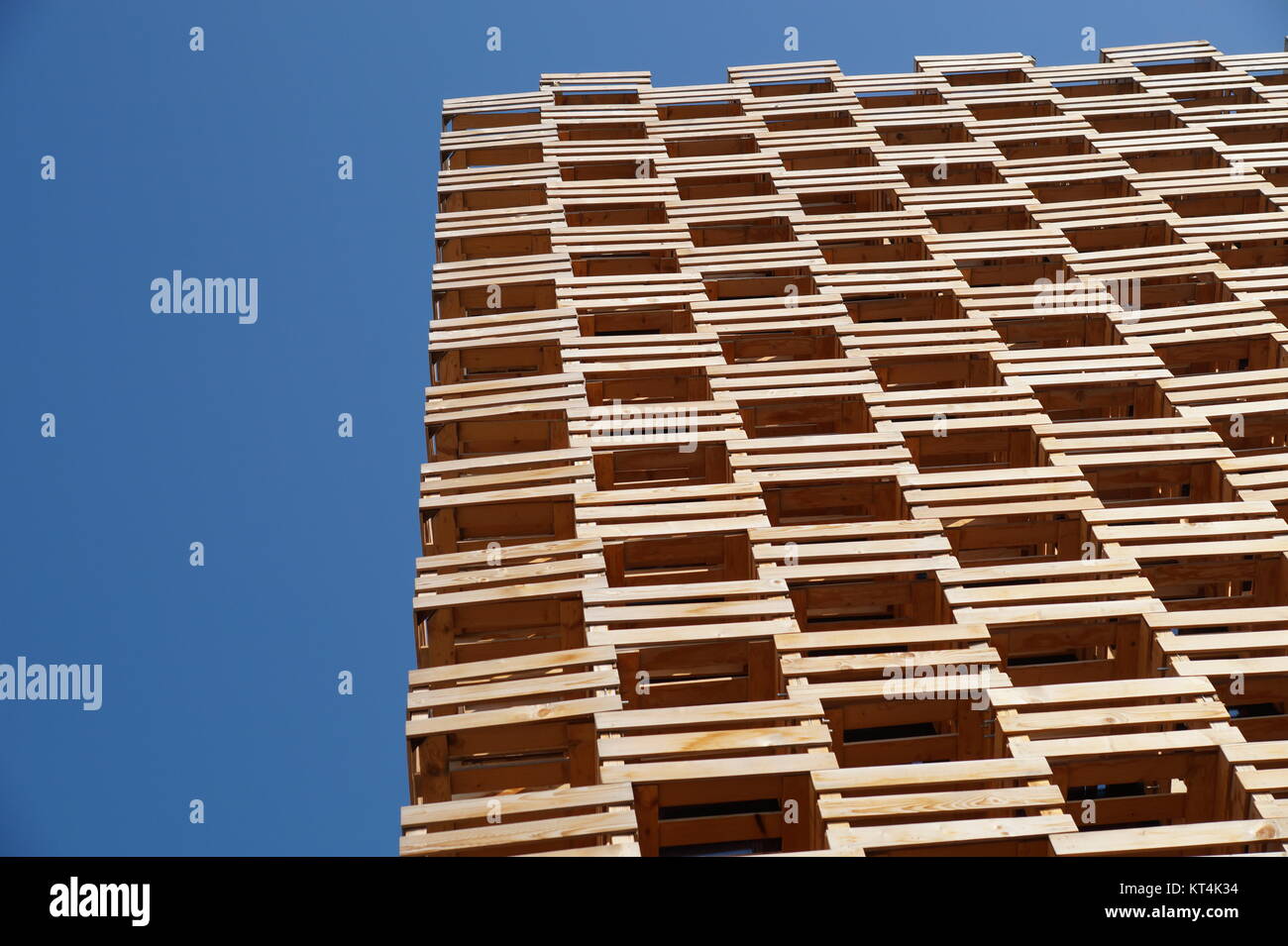 wooden facade modern perspective Stock Photo - Alamy