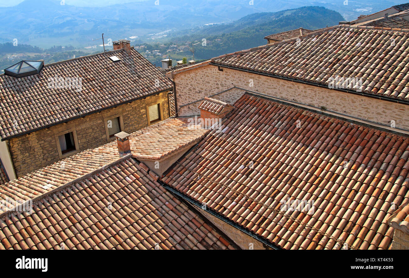 high top traditional view of city buildings Stock Photo - Alamy
