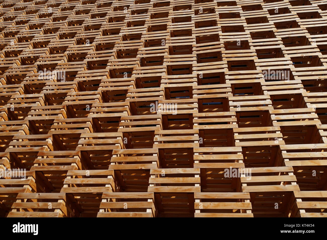 wooden facade modern perspective Stock Photo - Alamy