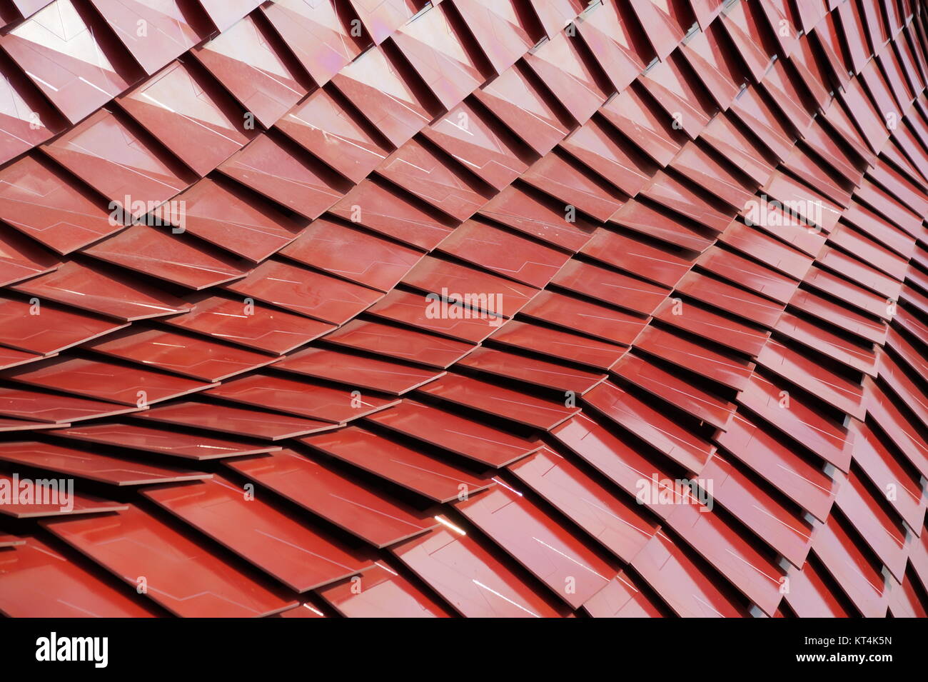 detail of red modern ceramic tiles roof Stock Photo - Alamy