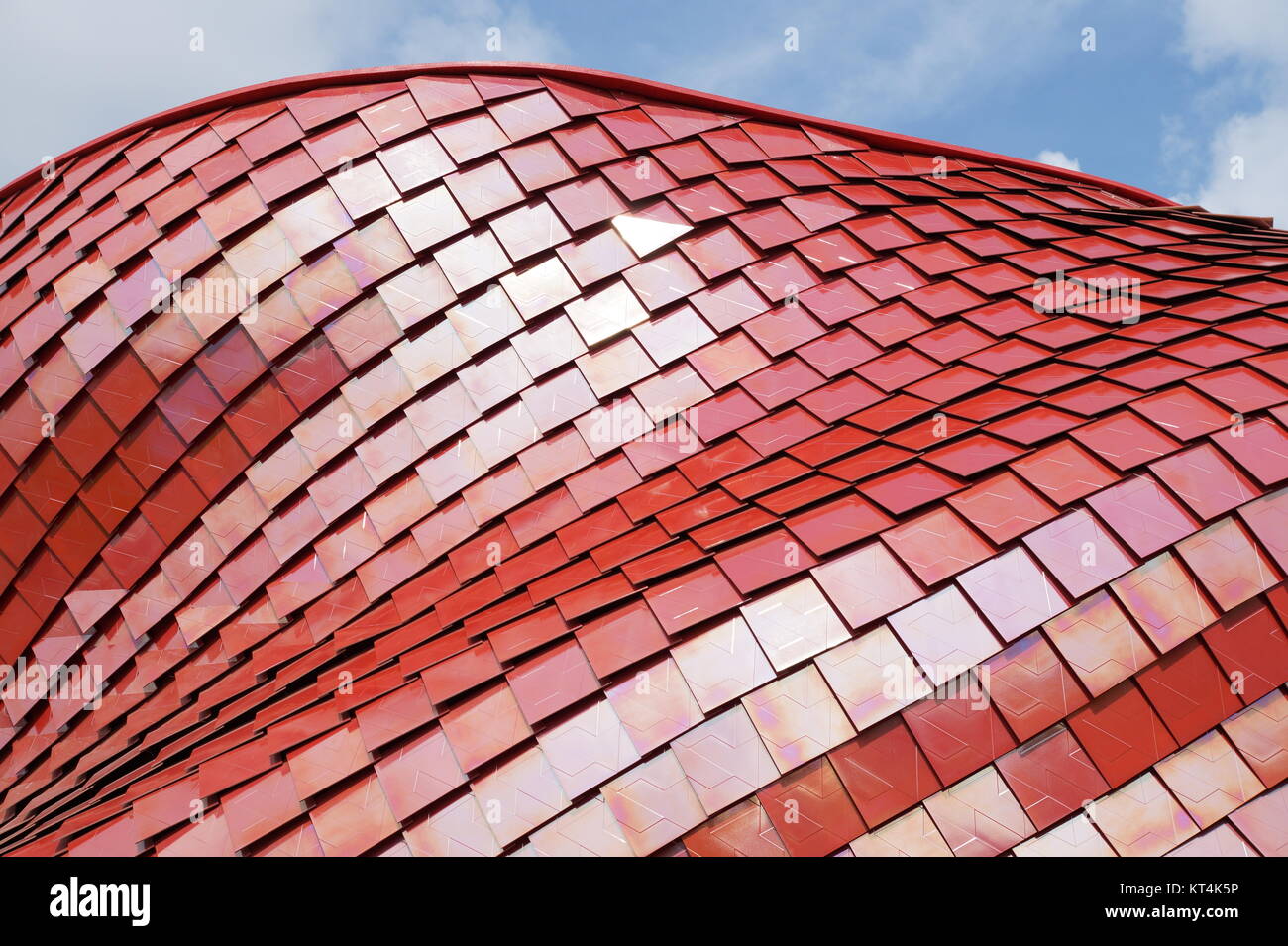 detail of red modern ceramic tiles roof Stock Photo - Alamy