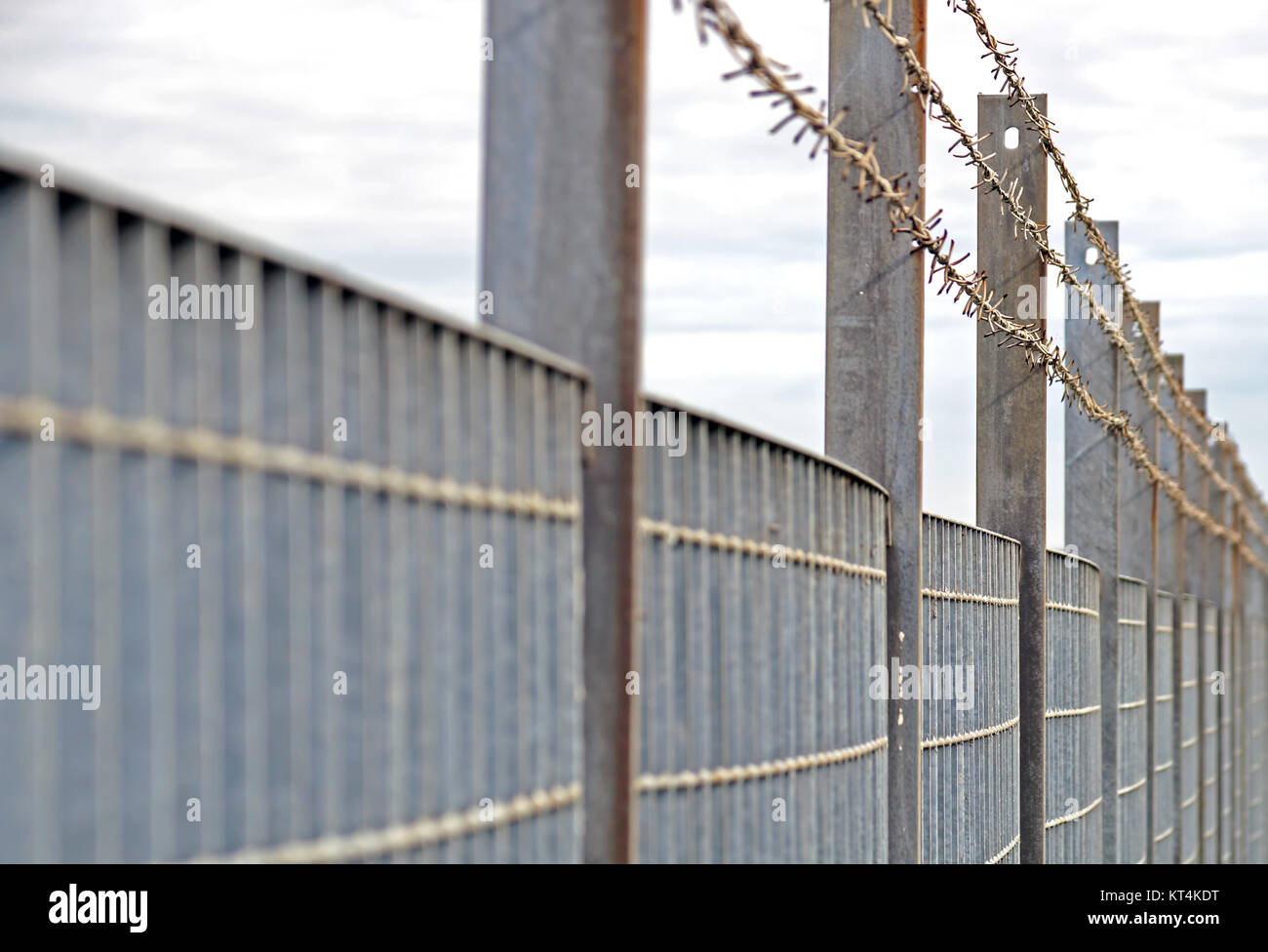 steel anti entry fence with sharp spikes Stock Photo - Alamy
