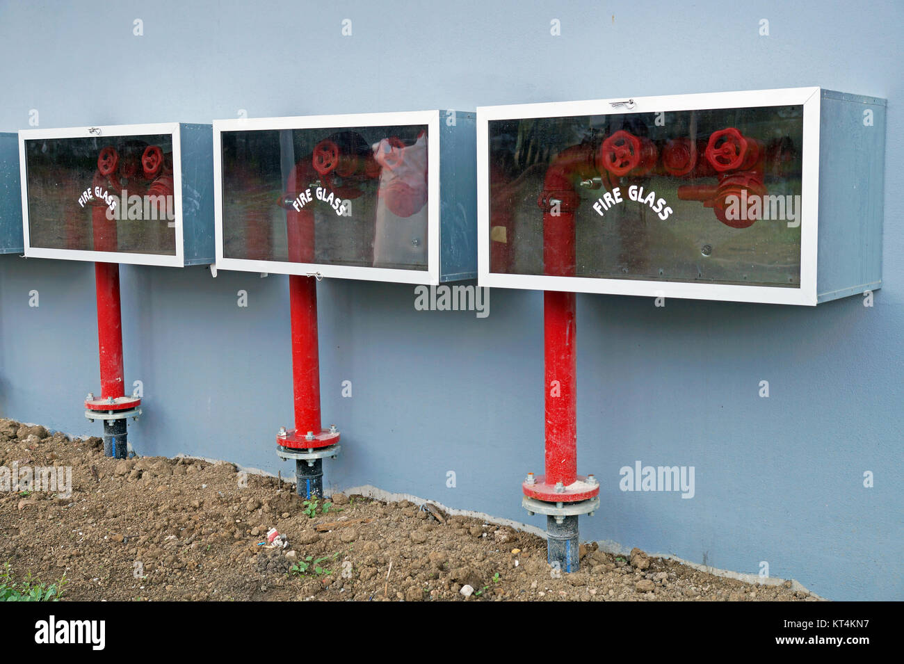 Fire hydrant and hose box in hazadous area at line Stock Photo - Alamy
