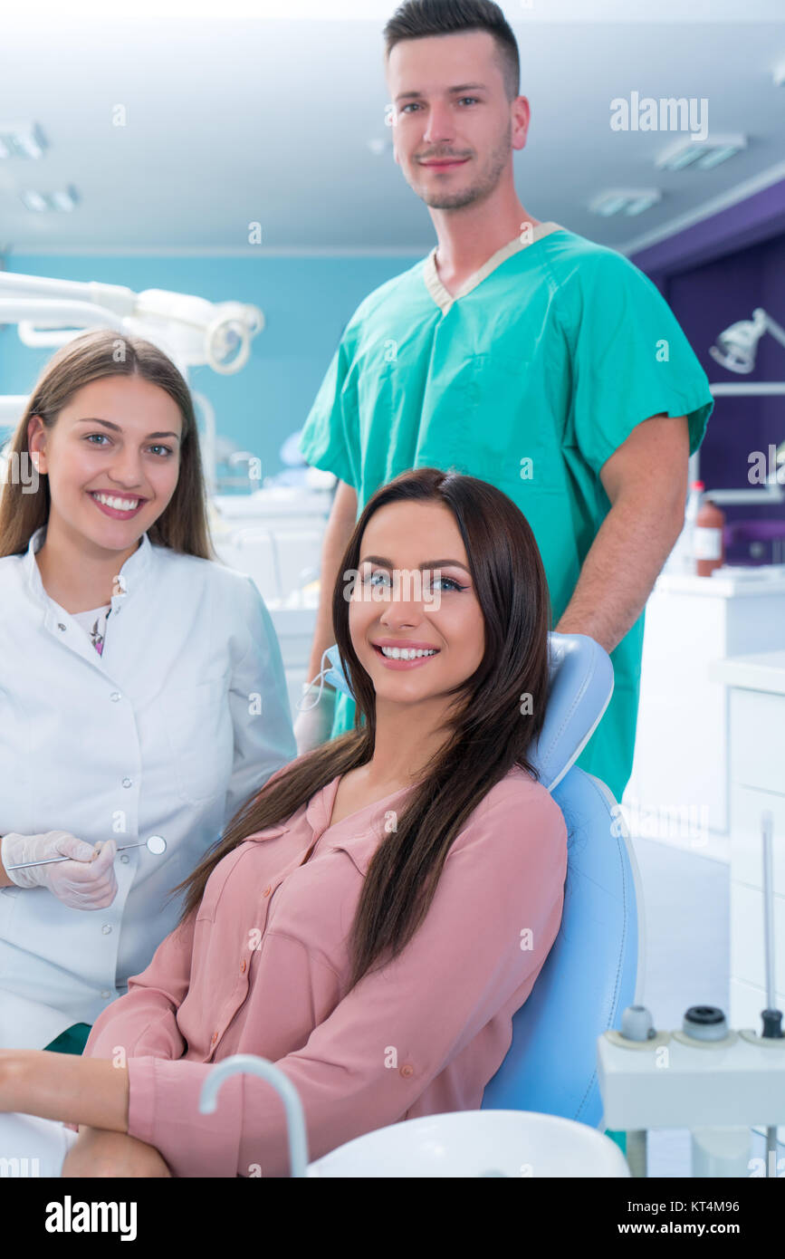 Doctor talking with her patient. Dentist concept Stock Photo - Alamy