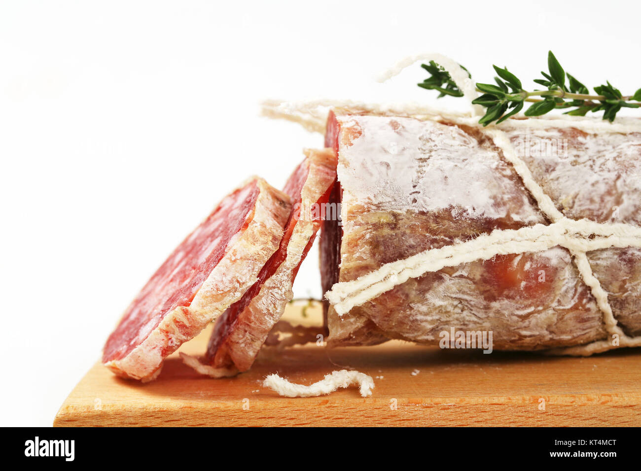 French dry cured sausage Stock Photo - Alamy