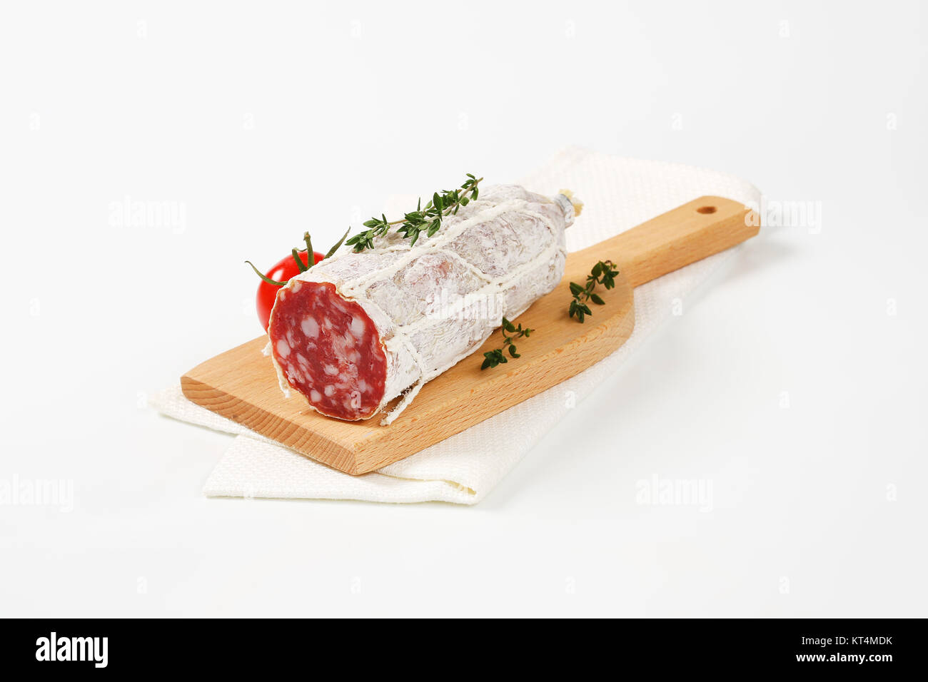 French dry cured sausage Stock Photo - Alamy
