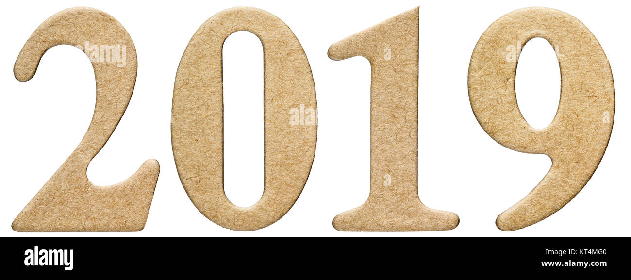 Numeral 2019 from cardboard, isolated on white background Stock Photo ...