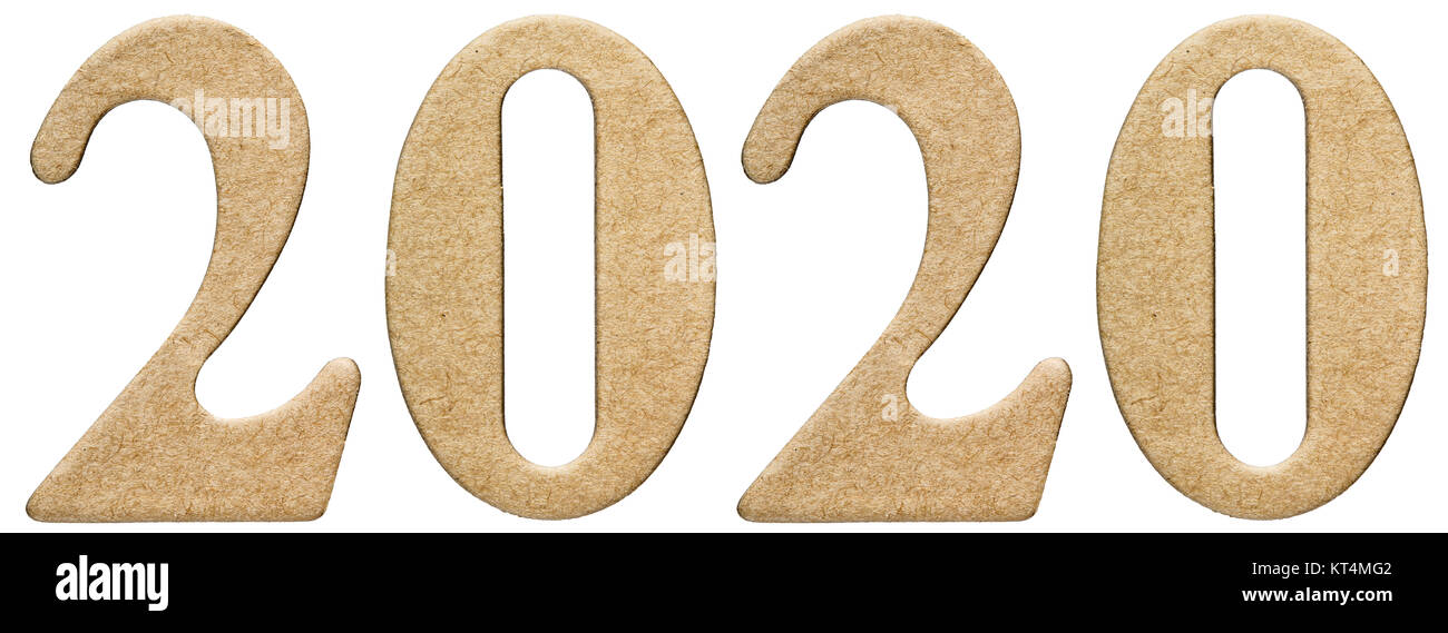Numeral 2020 from cardboard, isolated on white background Stock Photo ...