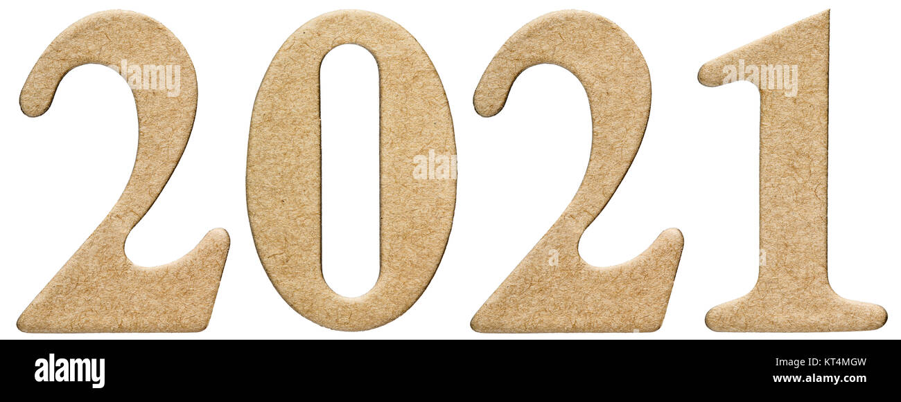Numeral 2021 from cardboard, isolated on white background Stock Photo ...