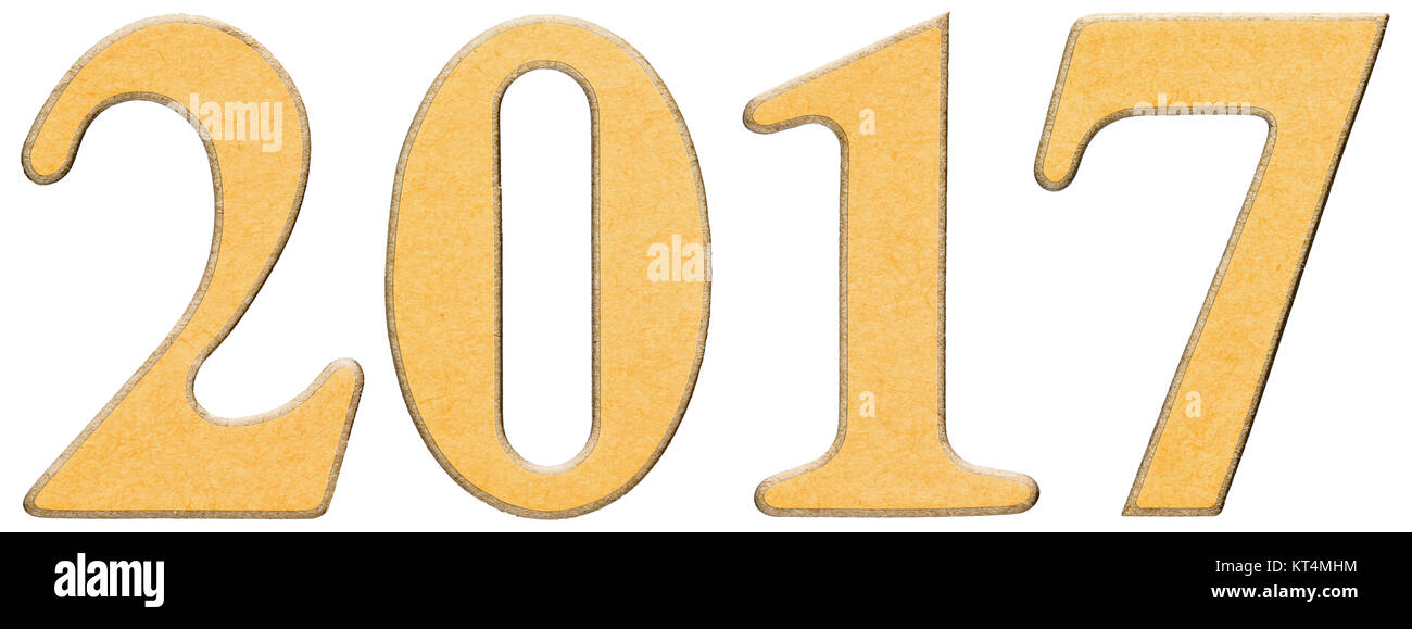 Numeral 2017 from cardboard, isolated on white background Stock Photo ...