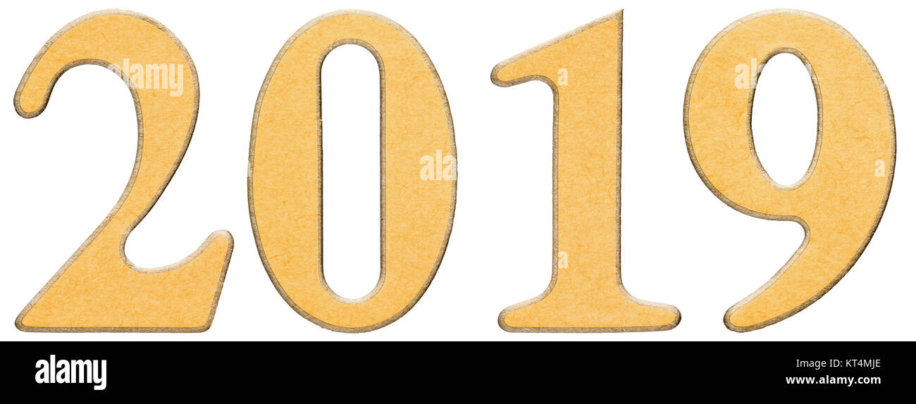 Numeral 2019 from cardboard, isolated on white background Stock Photo ...