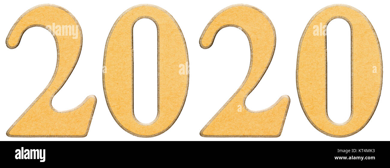Numeral 2020 from cardboard, isolated on white background Stock Photo ...