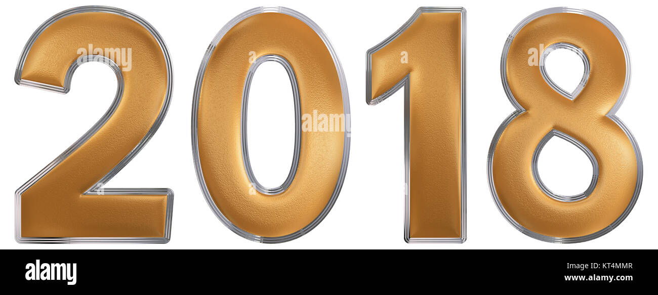 Numeral 2018, isolated on white background, 3d render Stock Photo - Alamy