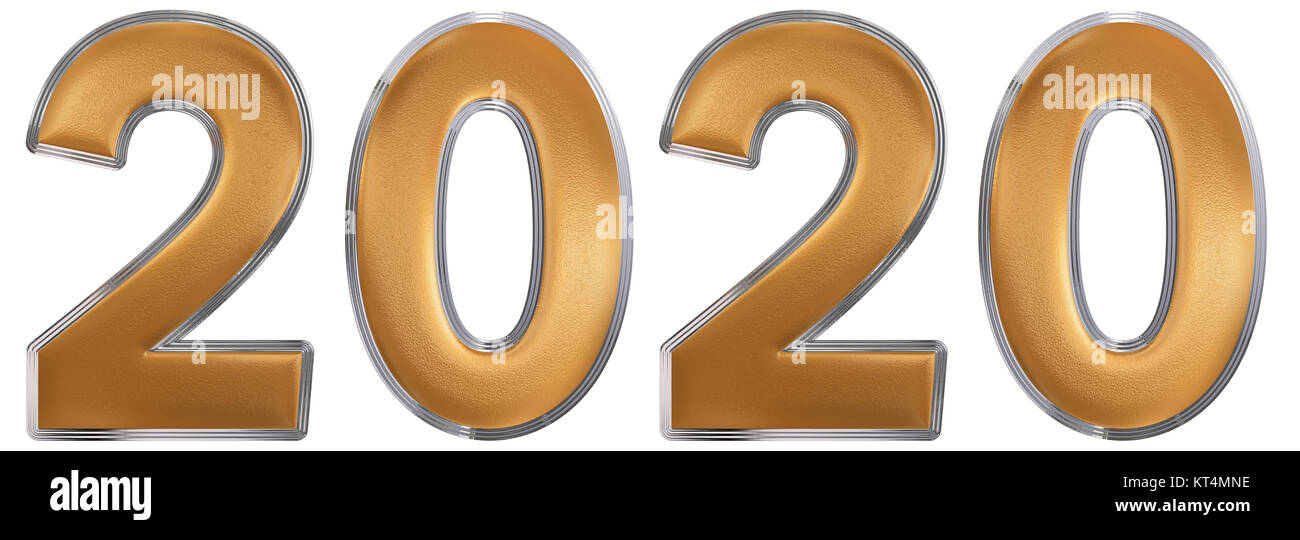 Numeral 2020, isolated on white background, 3d render Stock Photo - Alamy