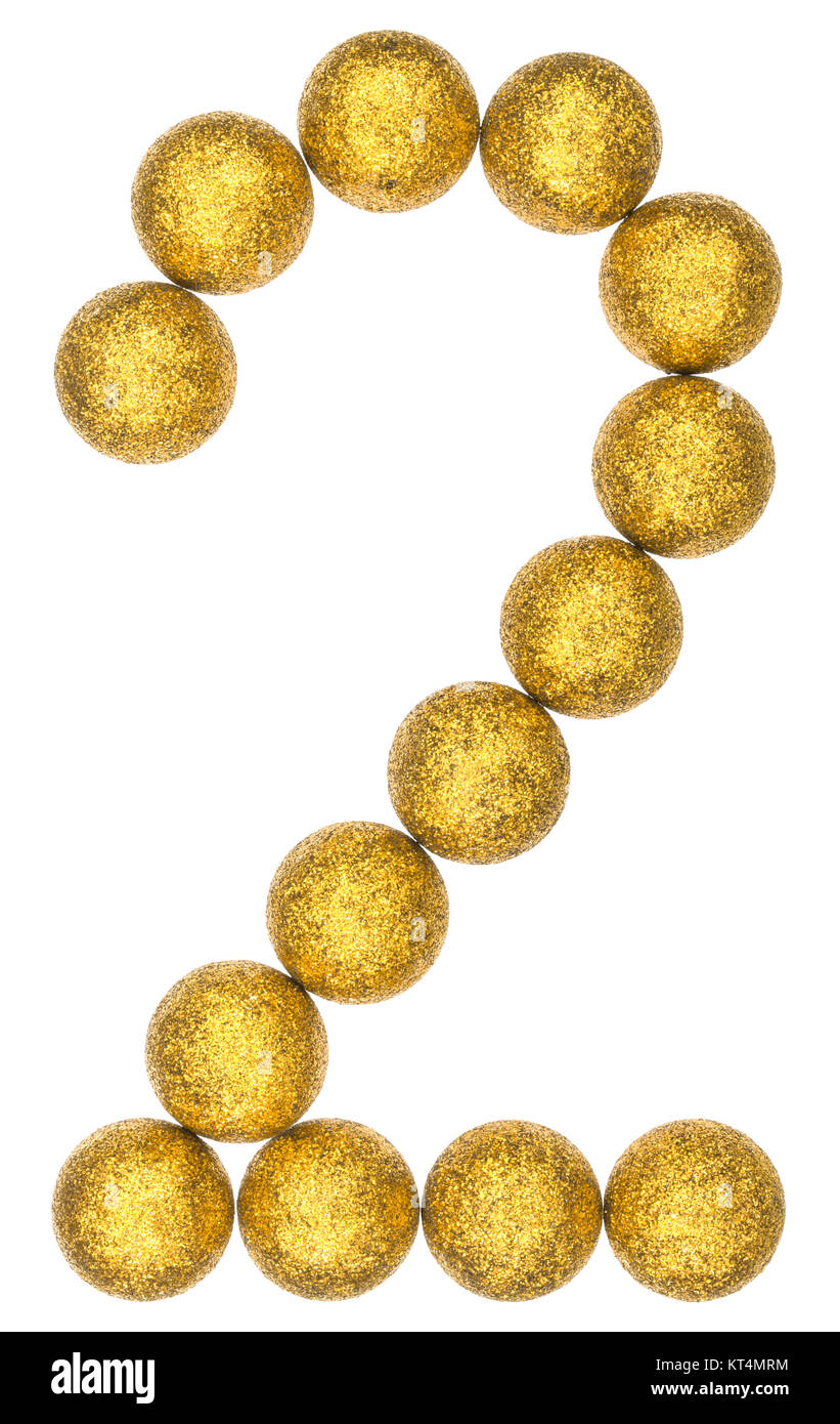 Numeral 2, two, from decorative balls, isolated on white background ...