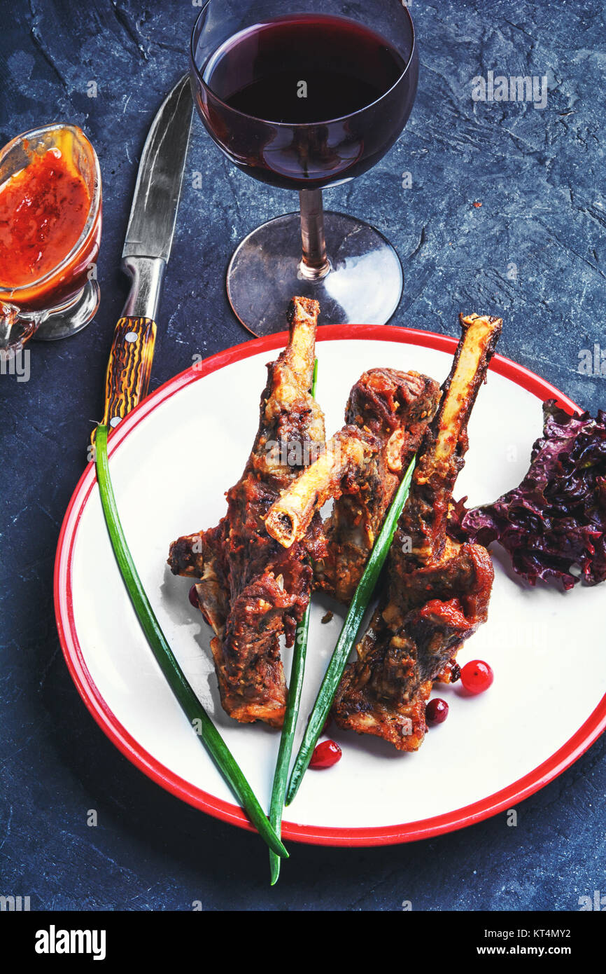 Prepared lamb on the bone Stock Photo - Alamy