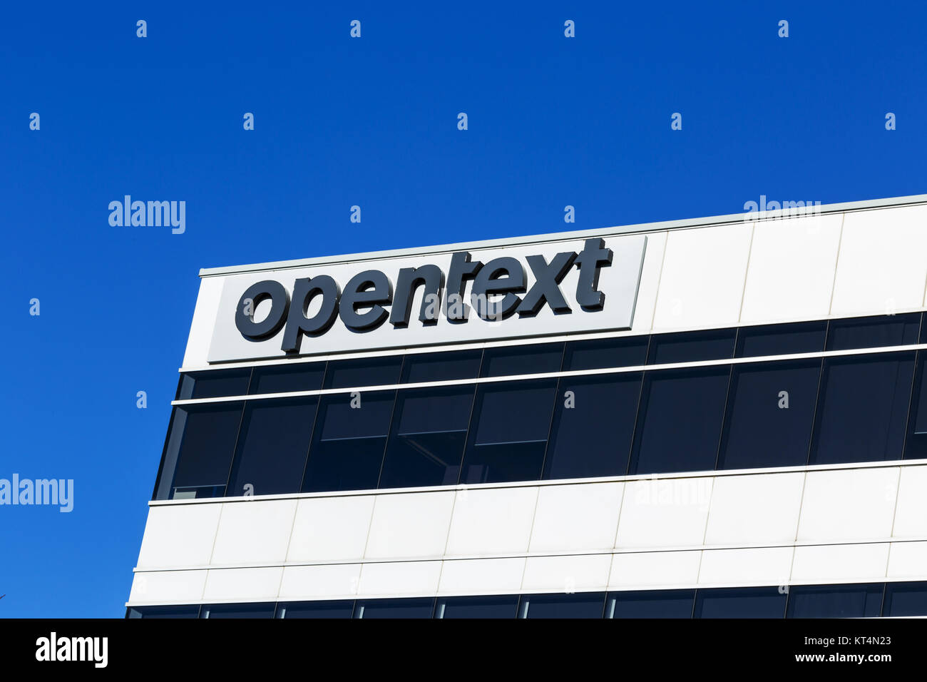 Sign Logo of the Opentext Company Waterloo Ontario, Canada's Technical ...
