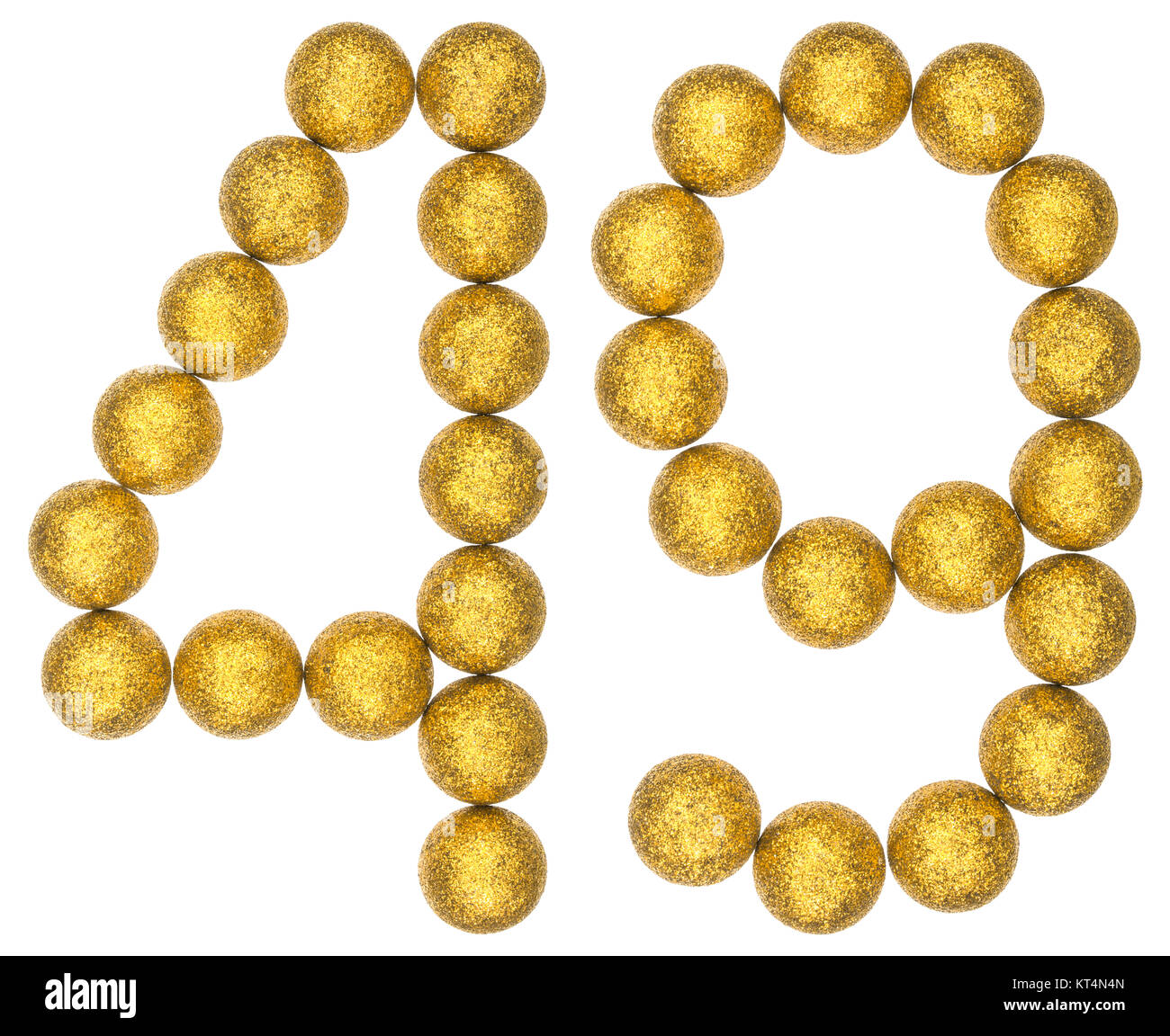 Numeral 49, forty nine, from decorative balls, isolated on white ...