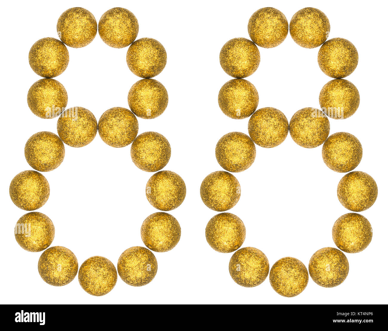 Numeral 88, eighty eight, from decorative balls, isolated on white ...