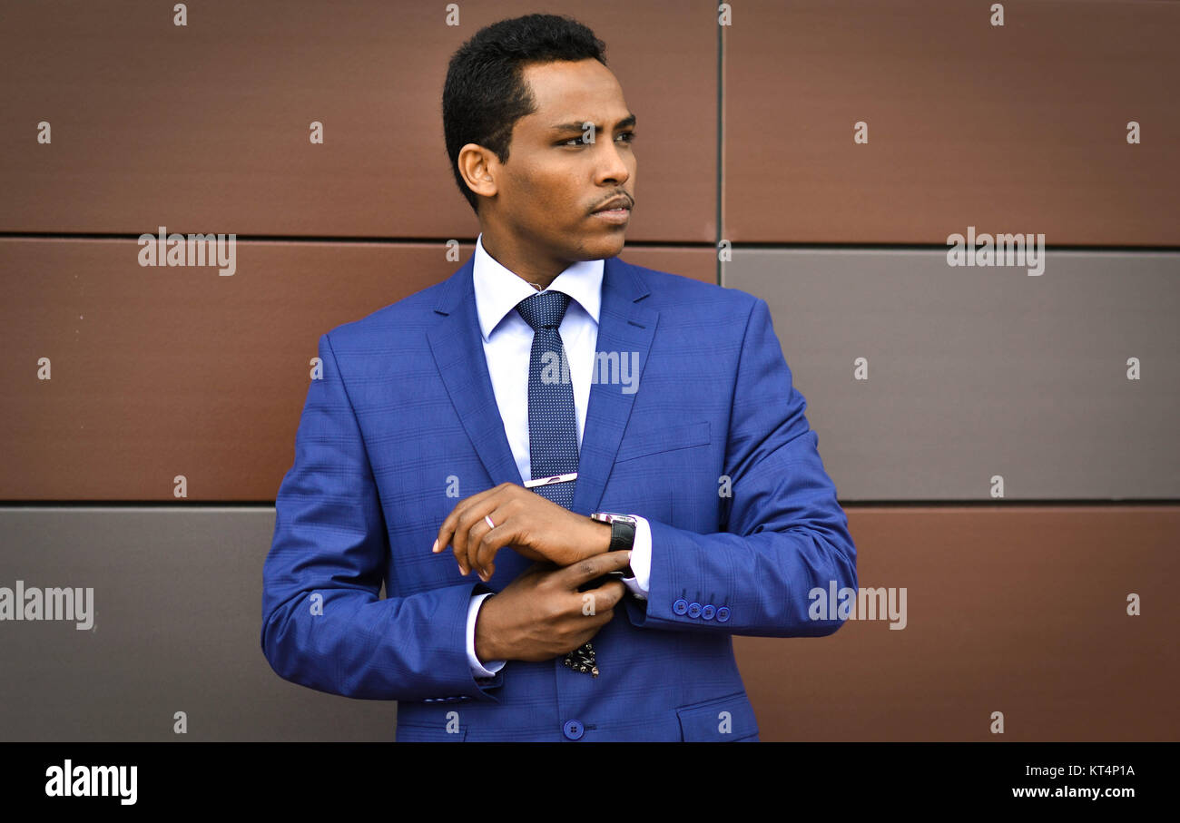 Time is money. Successful businessman expects a meeting of shareholders ...