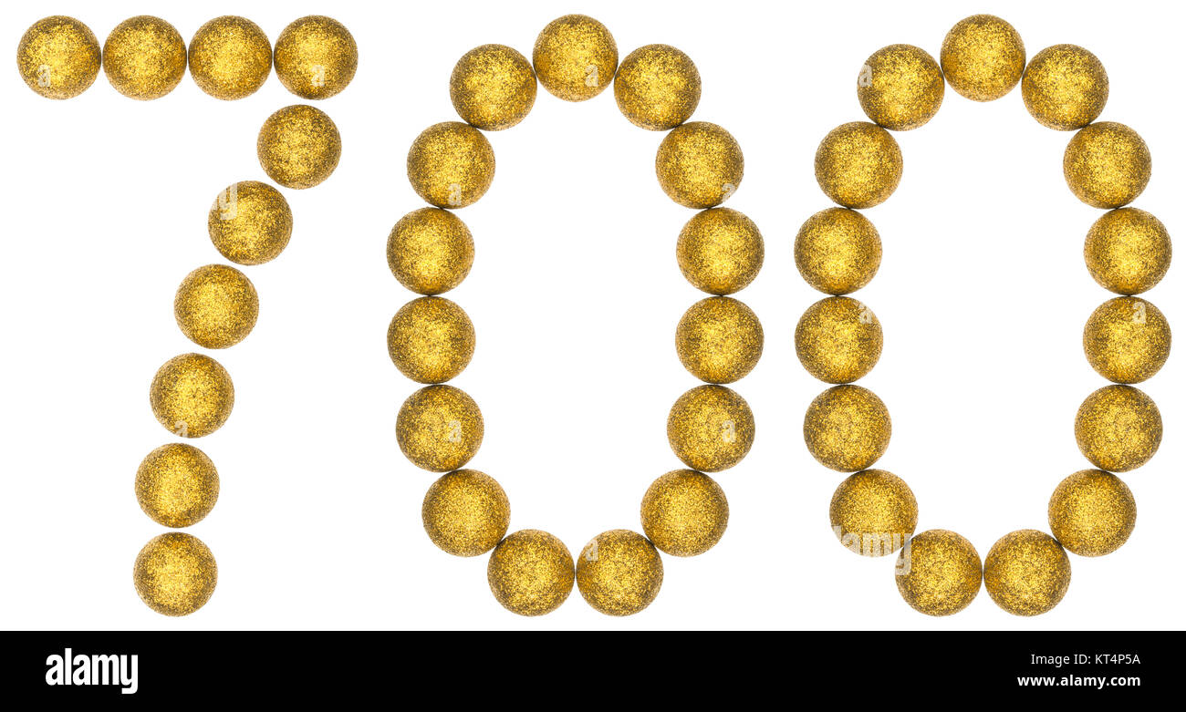 Numeral 700, seven hundred, from decorative balls, isolated on white ...