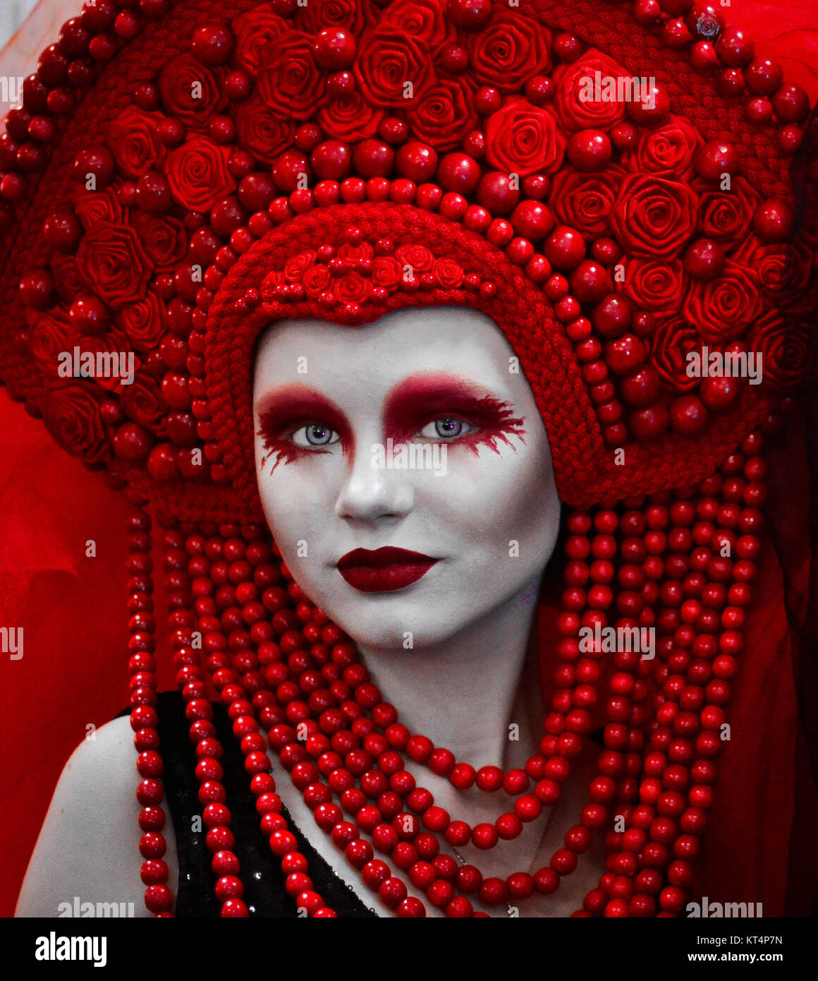 Creative closeup portrait of fashionable bride,model,girl,woman and ...