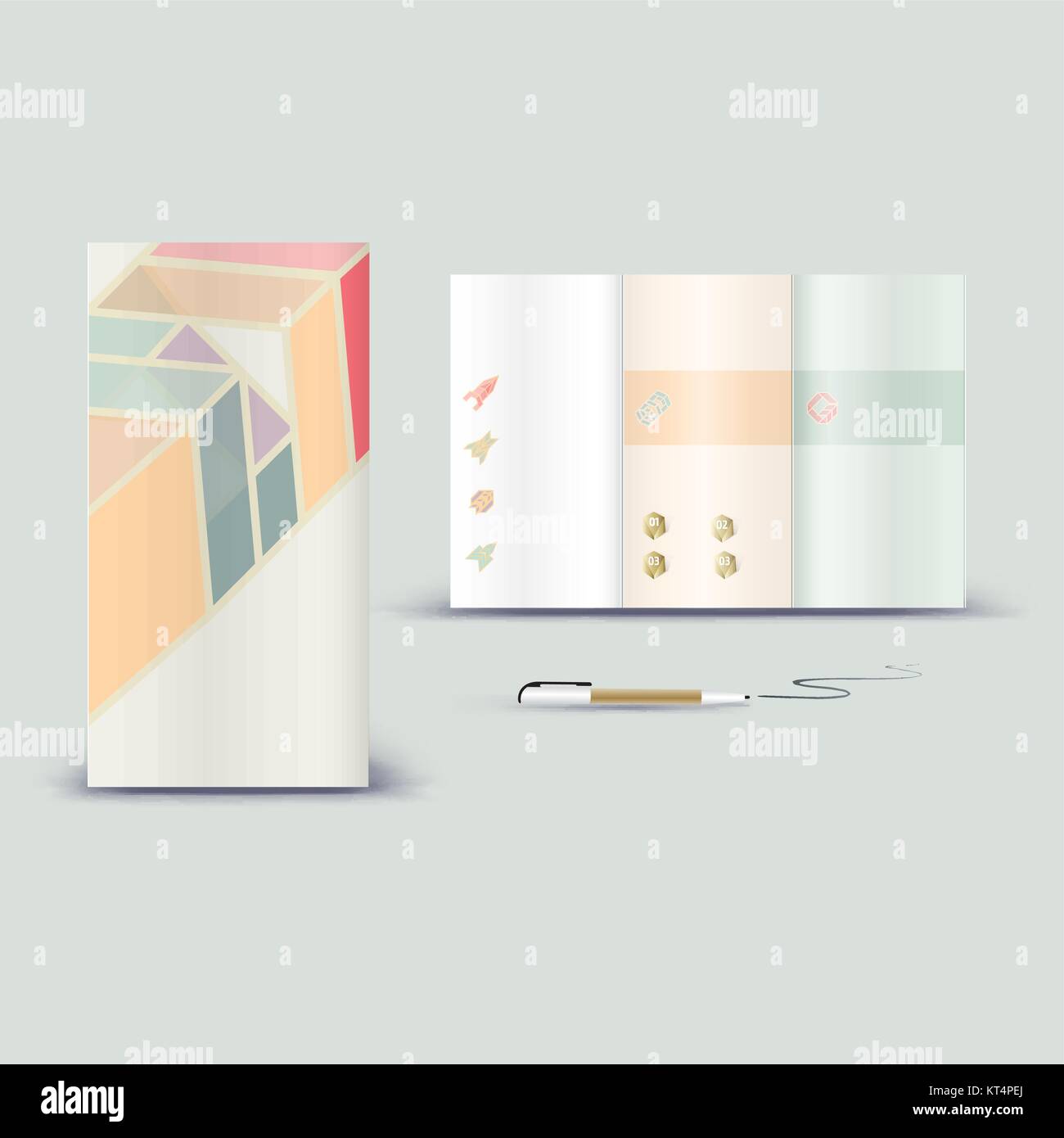 Corporate booklet promotion template with color elements. Vector ...