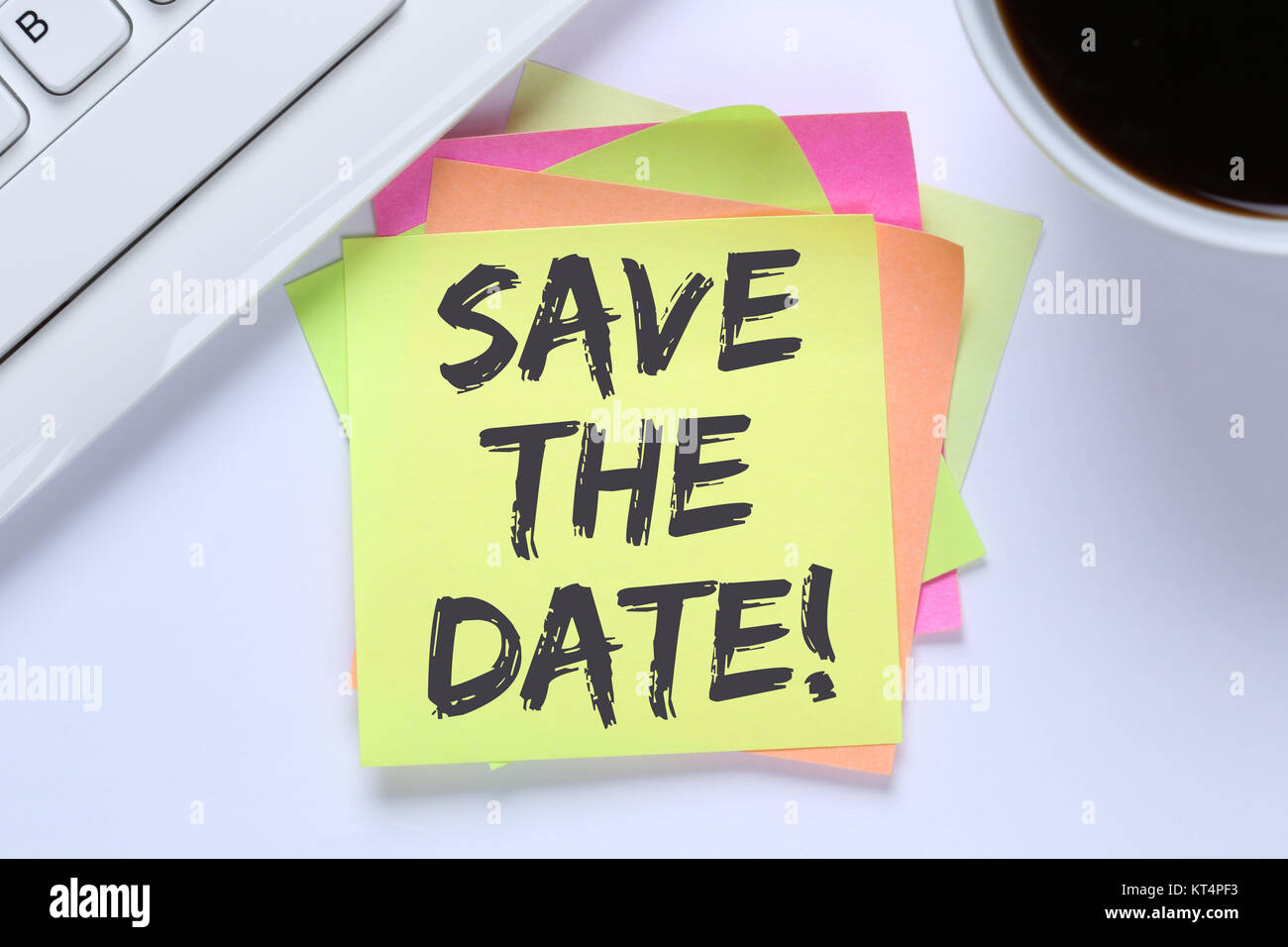 Save the date Termin Datum Einladung Verabredung Business Schreibtisch ...