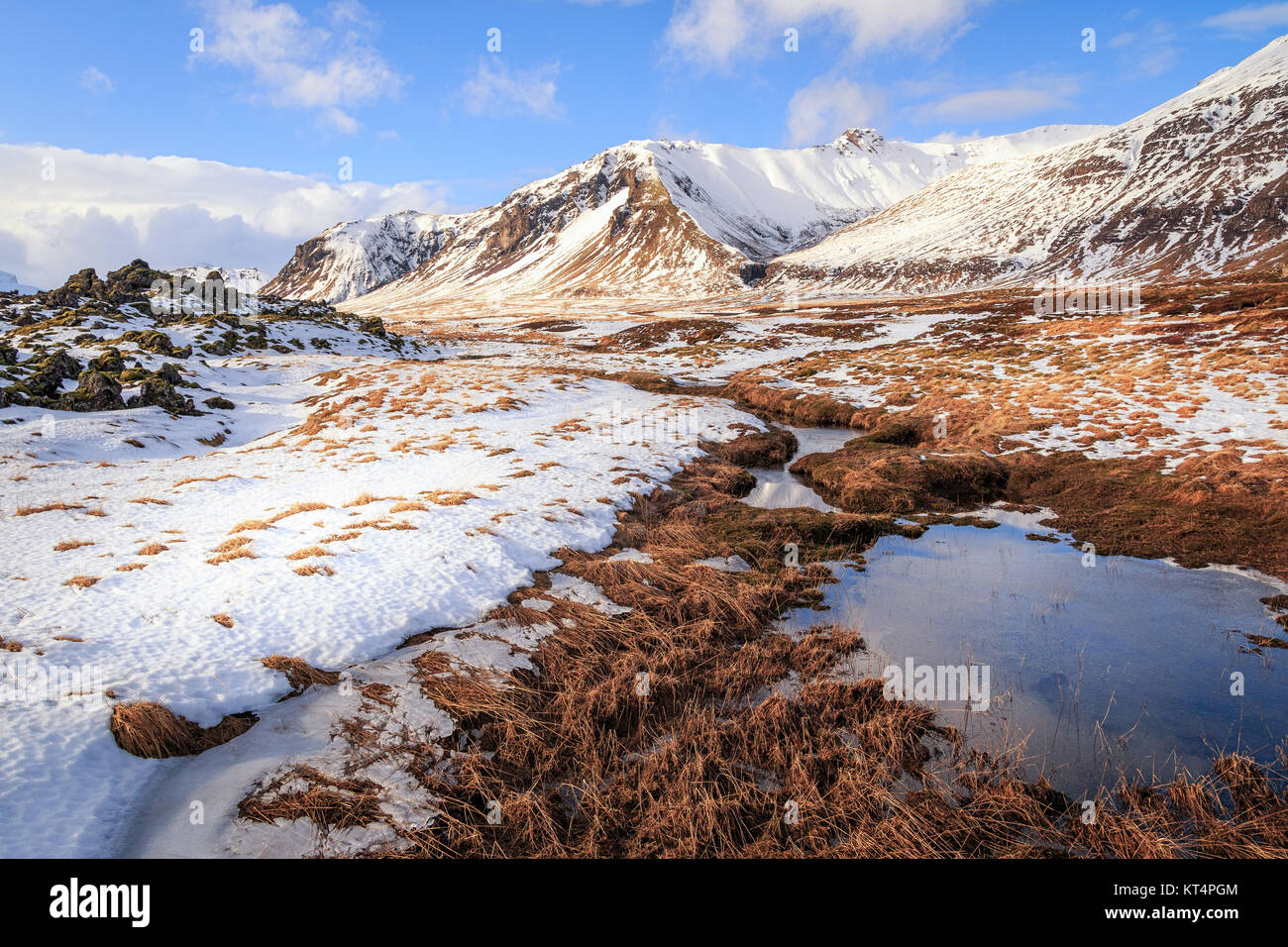 Brilliant morning light in Iceland, shot near Bjarnarhöfn-- a small ...