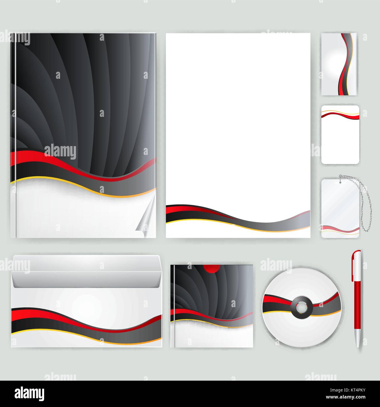 Corporate identity template with color elements. Vector company ...