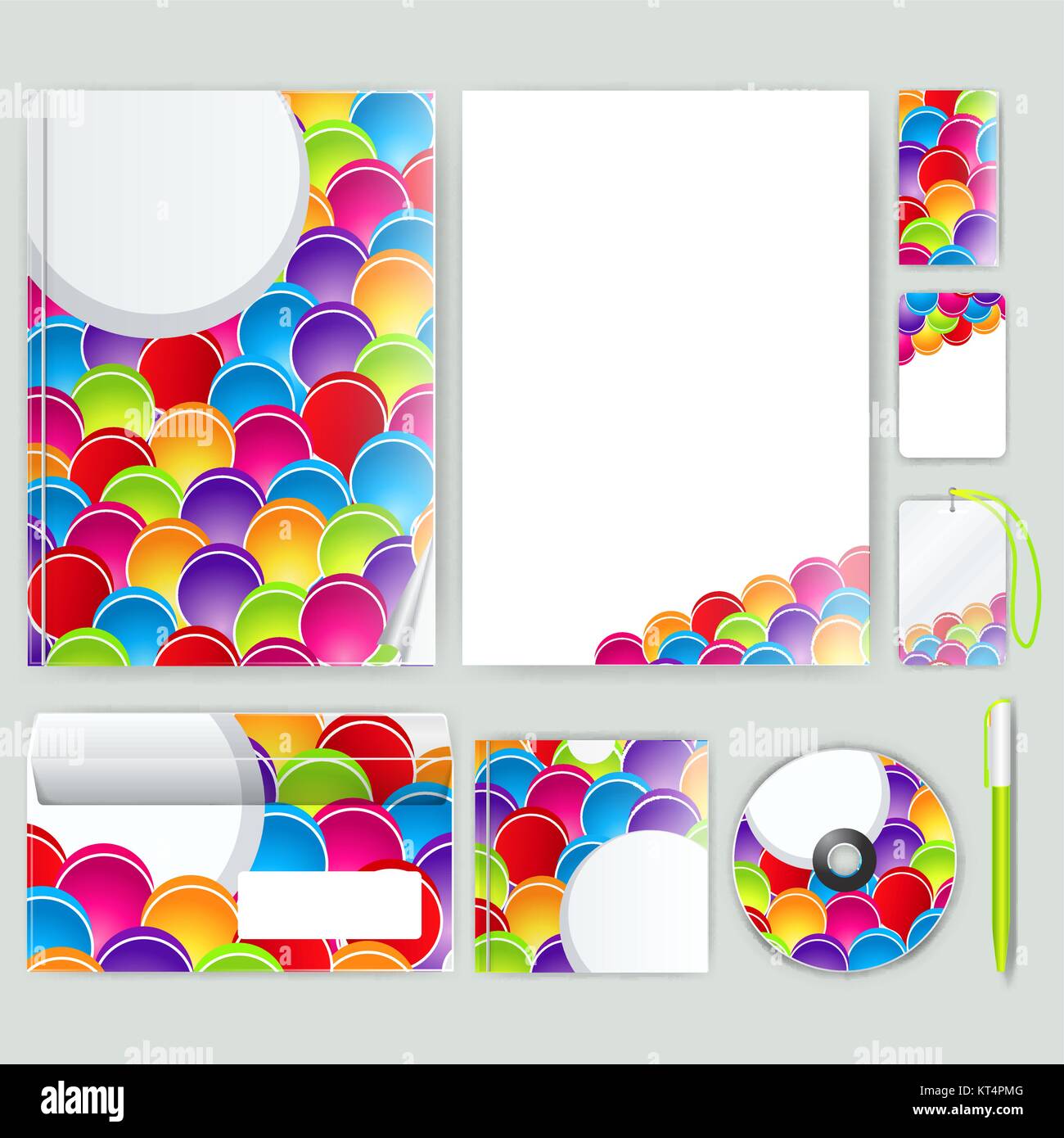 Corporate identity template with color elements. Vector company ...