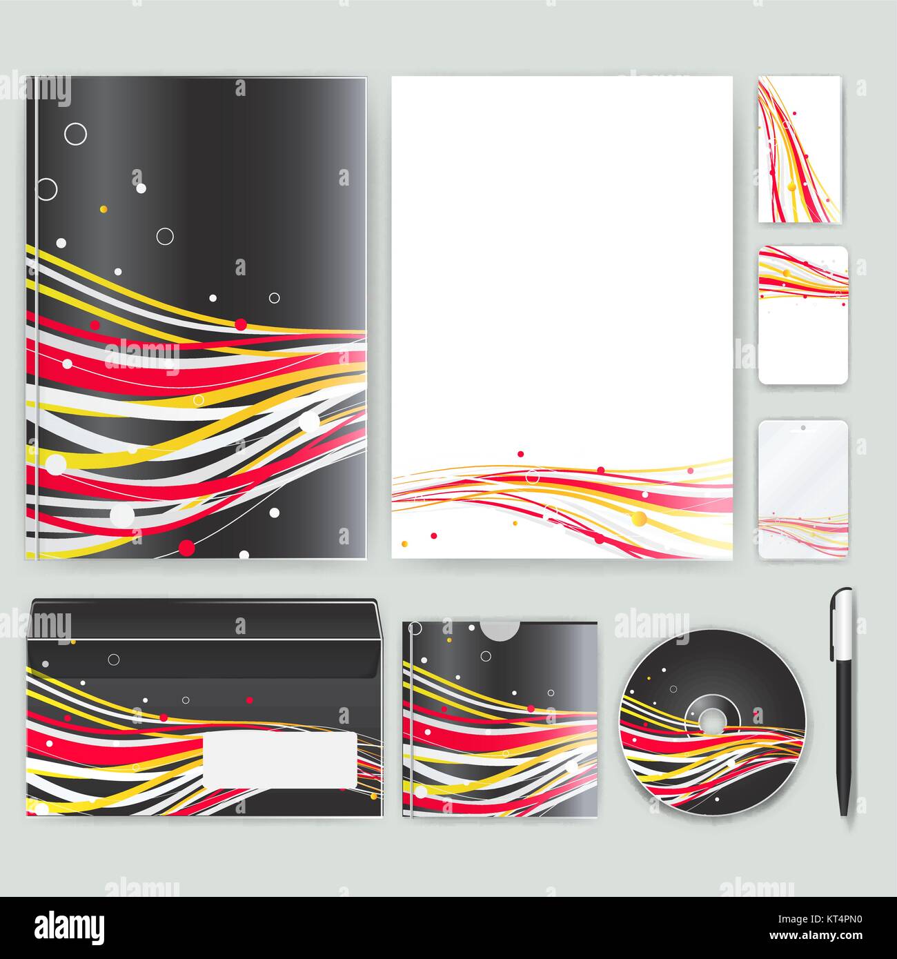 Corporate identity template with color elements. Vector company ...