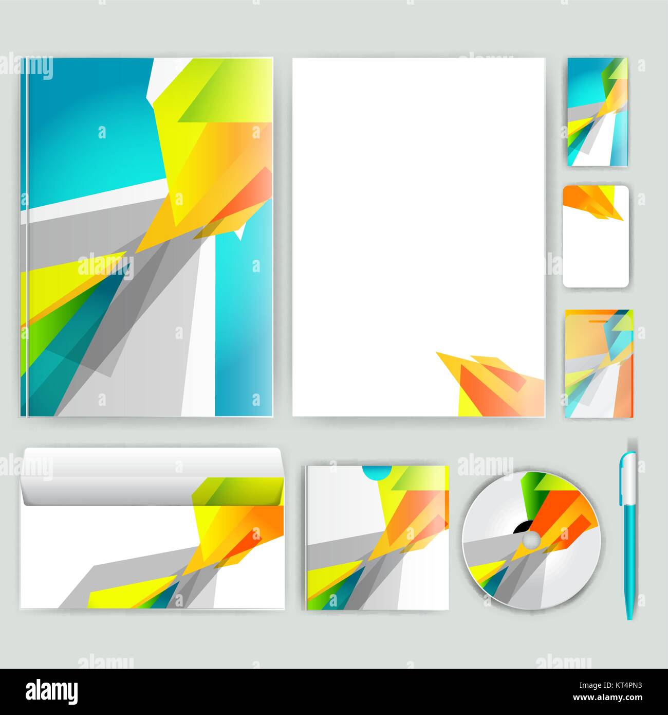 Corporate identity template with color elements. Vector company ...