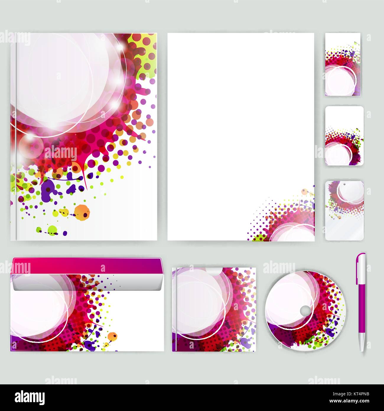 Corporate identity template with color elements. Vector company ...
